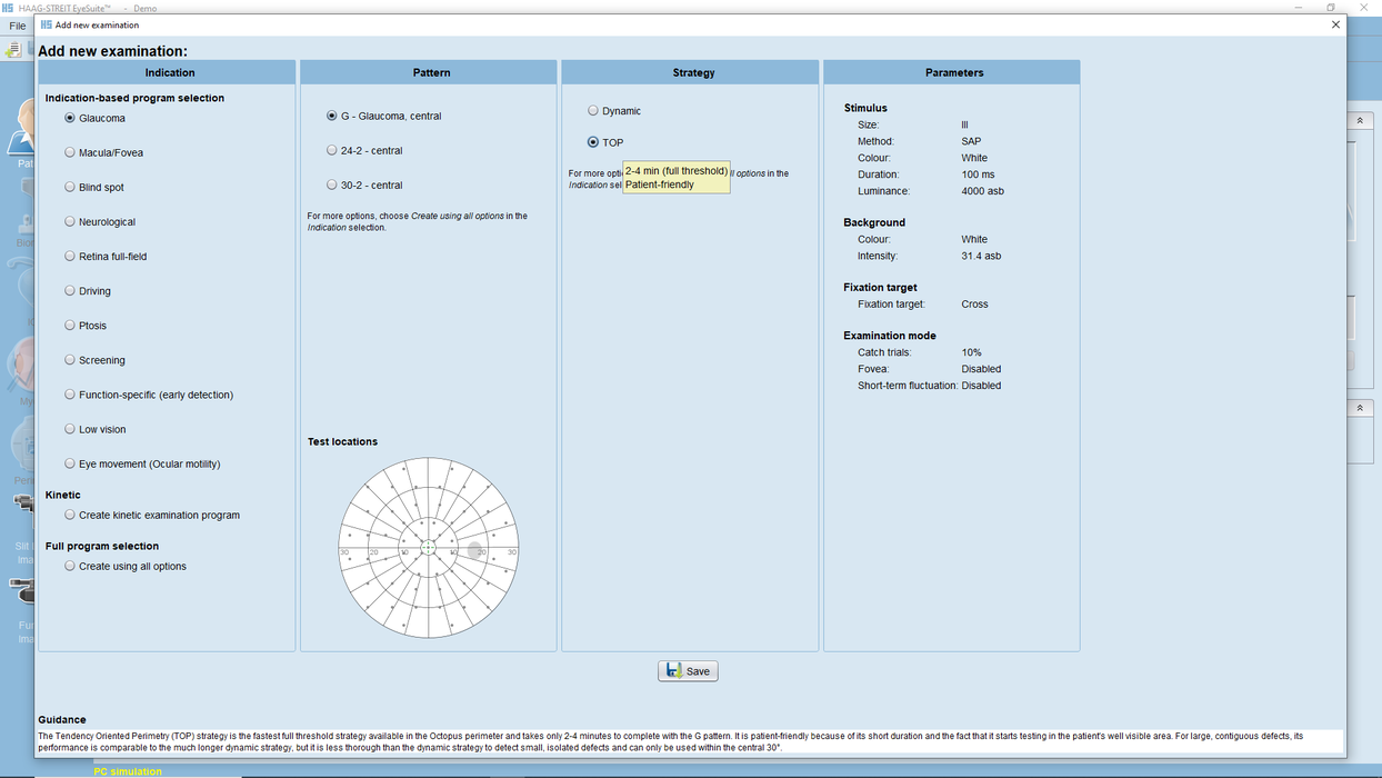 Octopus 900 - Full field static perimetry