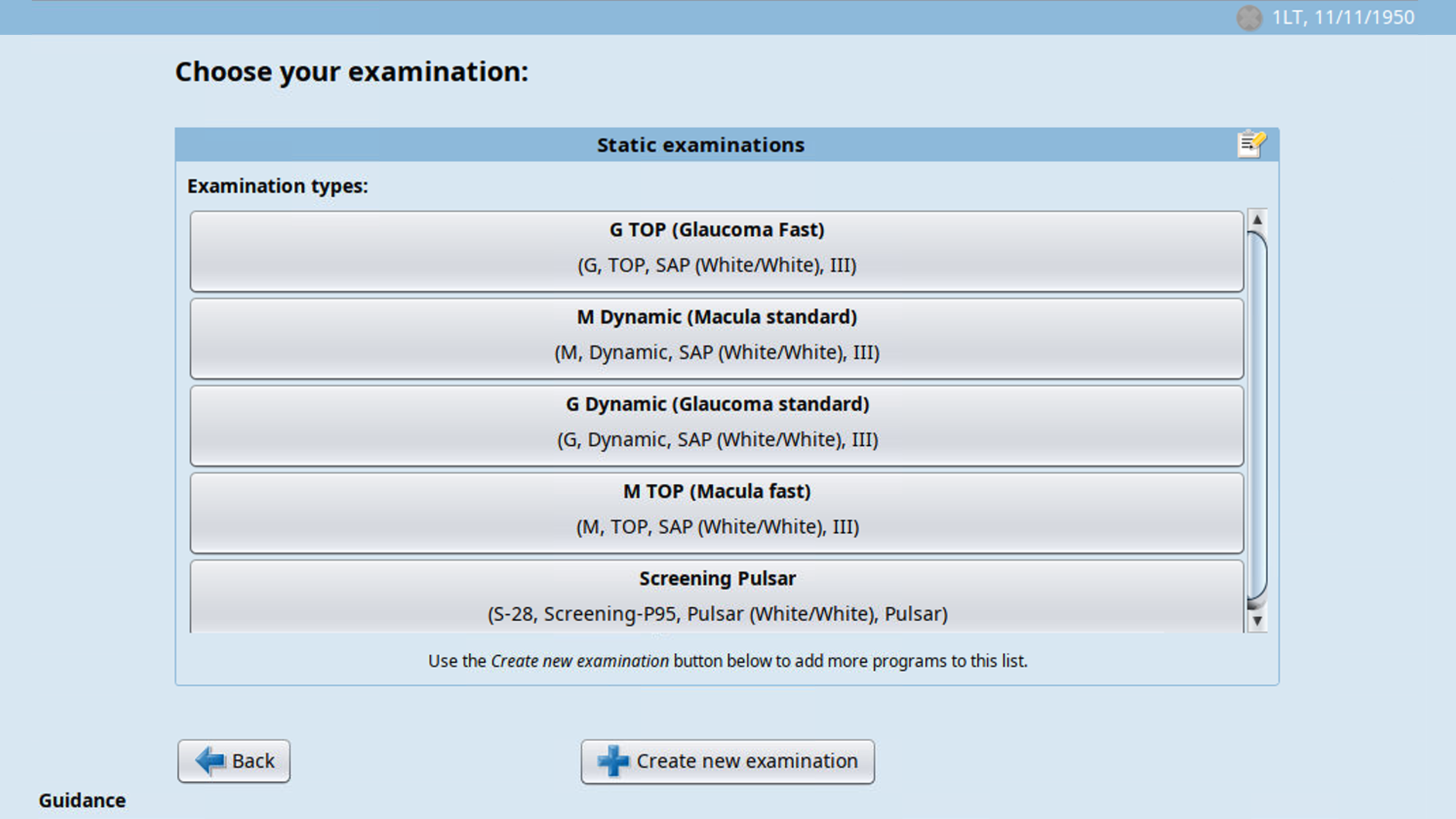 Octopus 900 - Full field static perimetry