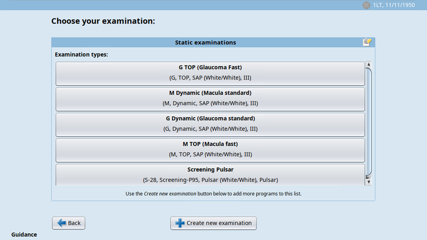 Octopus 900 - Full field static perimetry